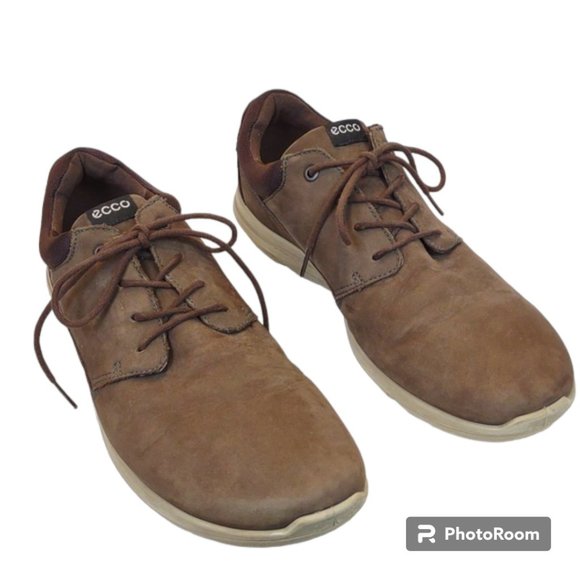 Ecco | Shoes | Ecco Mens Brown Calgary Sport Leather Sneaker Shoe ...